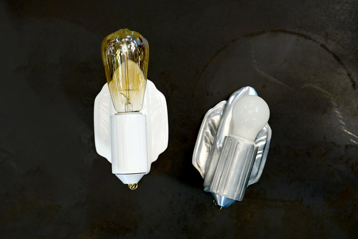 Torchlight Vintage Industrial Wall Sconce | White-painted Aluminum ...