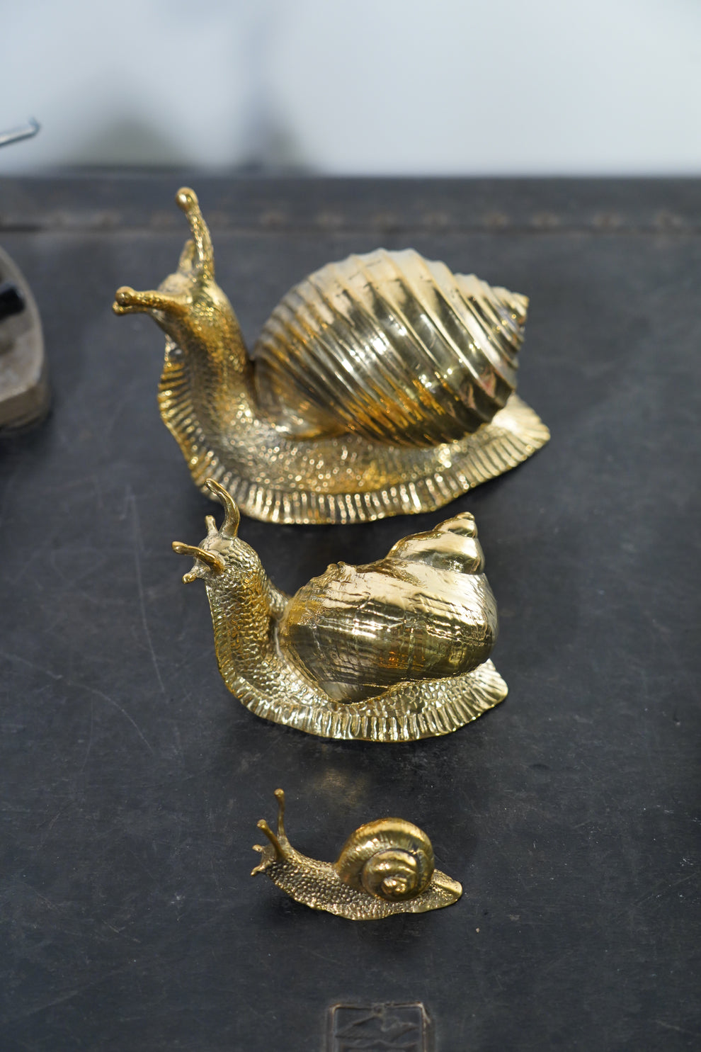 Strong Brass Golden Snail Sculpture Table Deco Available in 3 Styles ...