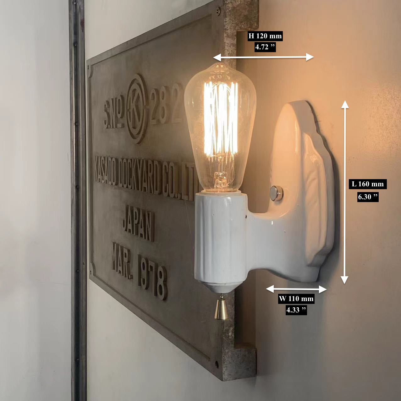 Torchlight Vintage Industrial Wall Sconce | White-painted Aluminum ...